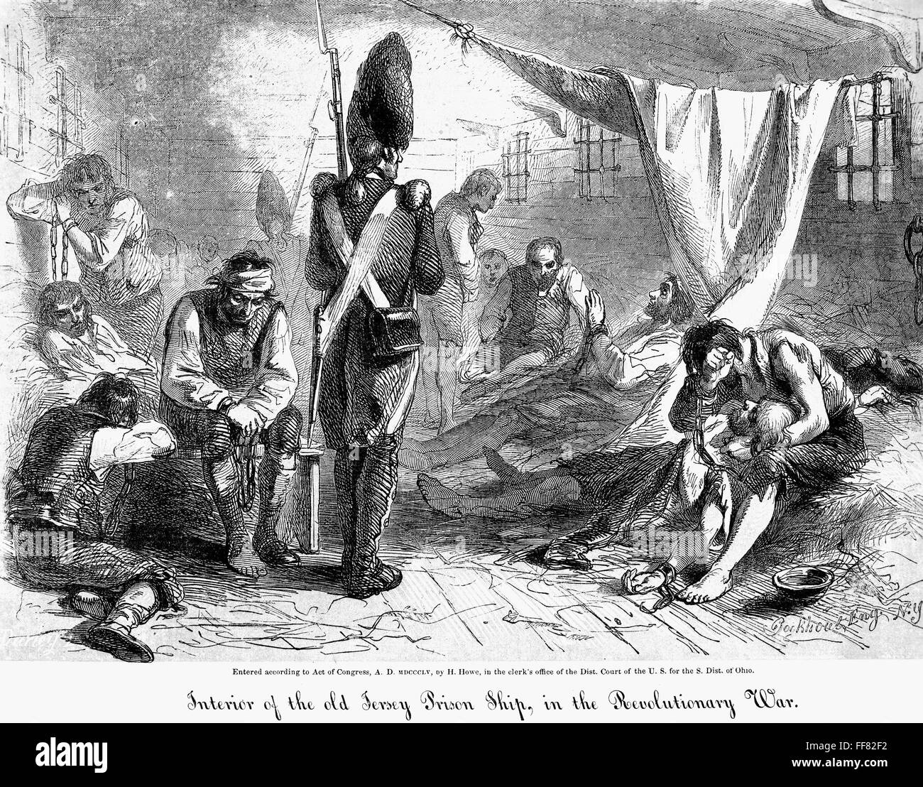 BRITISH PRISON SHIP, 1770s. /nInterior of the British prison ship HMS ...