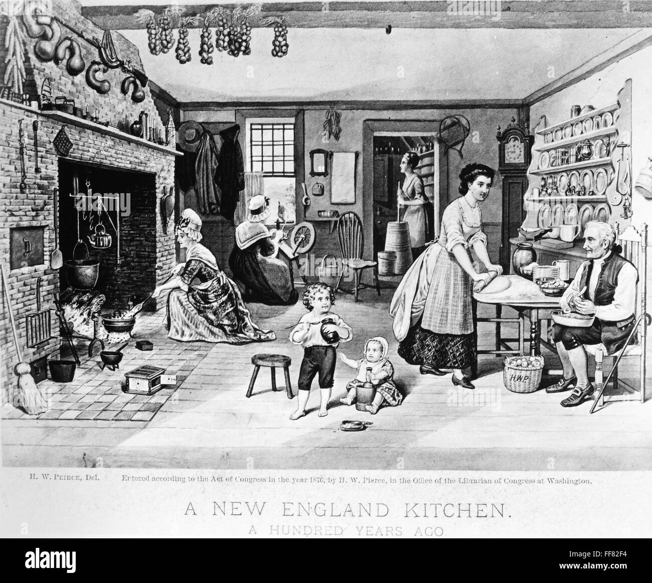 COLONIAL KITCHEN. /nA New England kitchen from the American ...