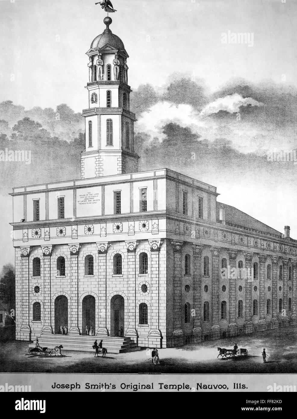 MORMON TEMPLE, NAUVOO. /n'Joseph Smith's Original Temple, Nauvoo ...