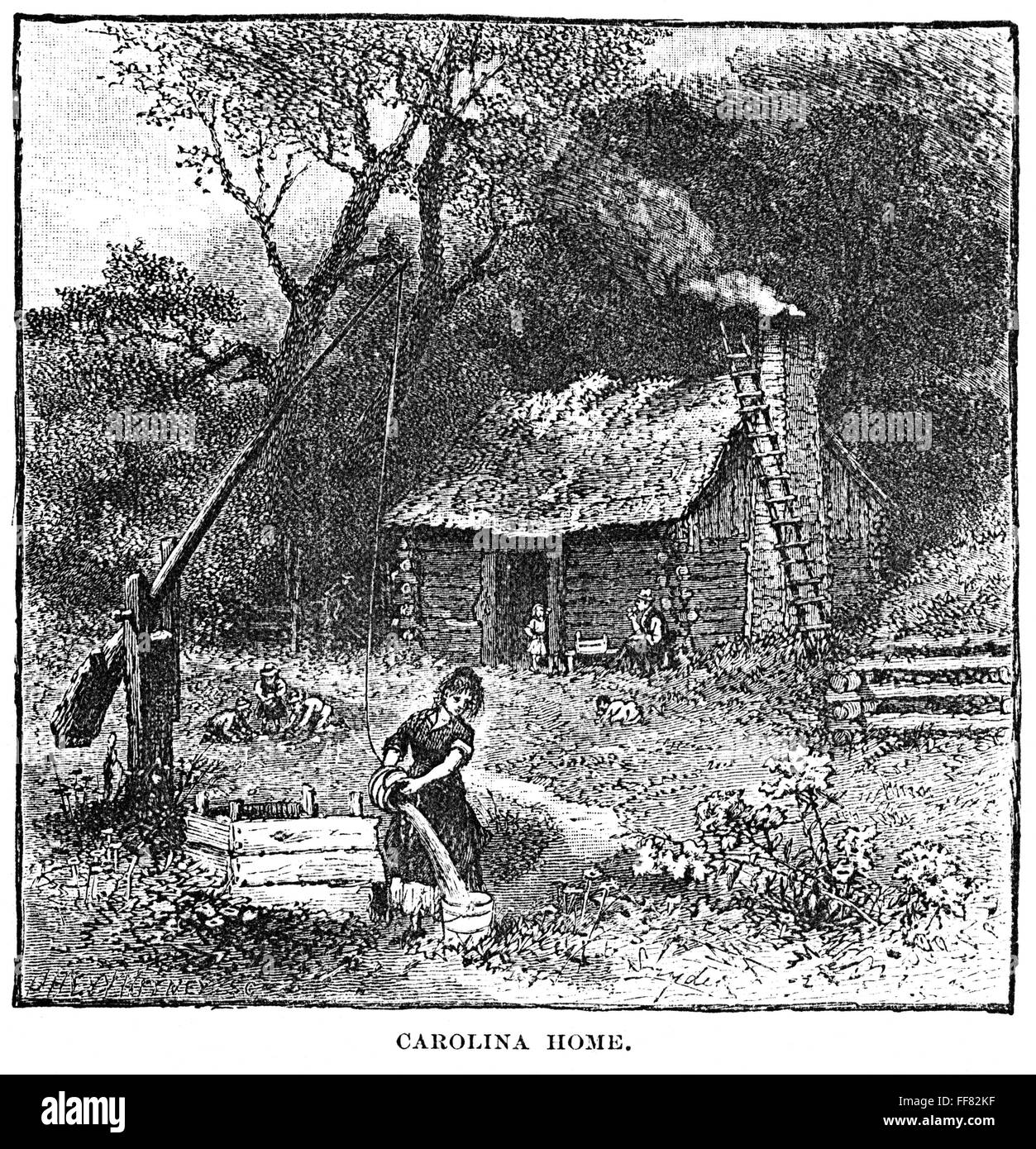 COLONIAL HOMESTEAD. /nA homestead in colonial North or South Carolina ...