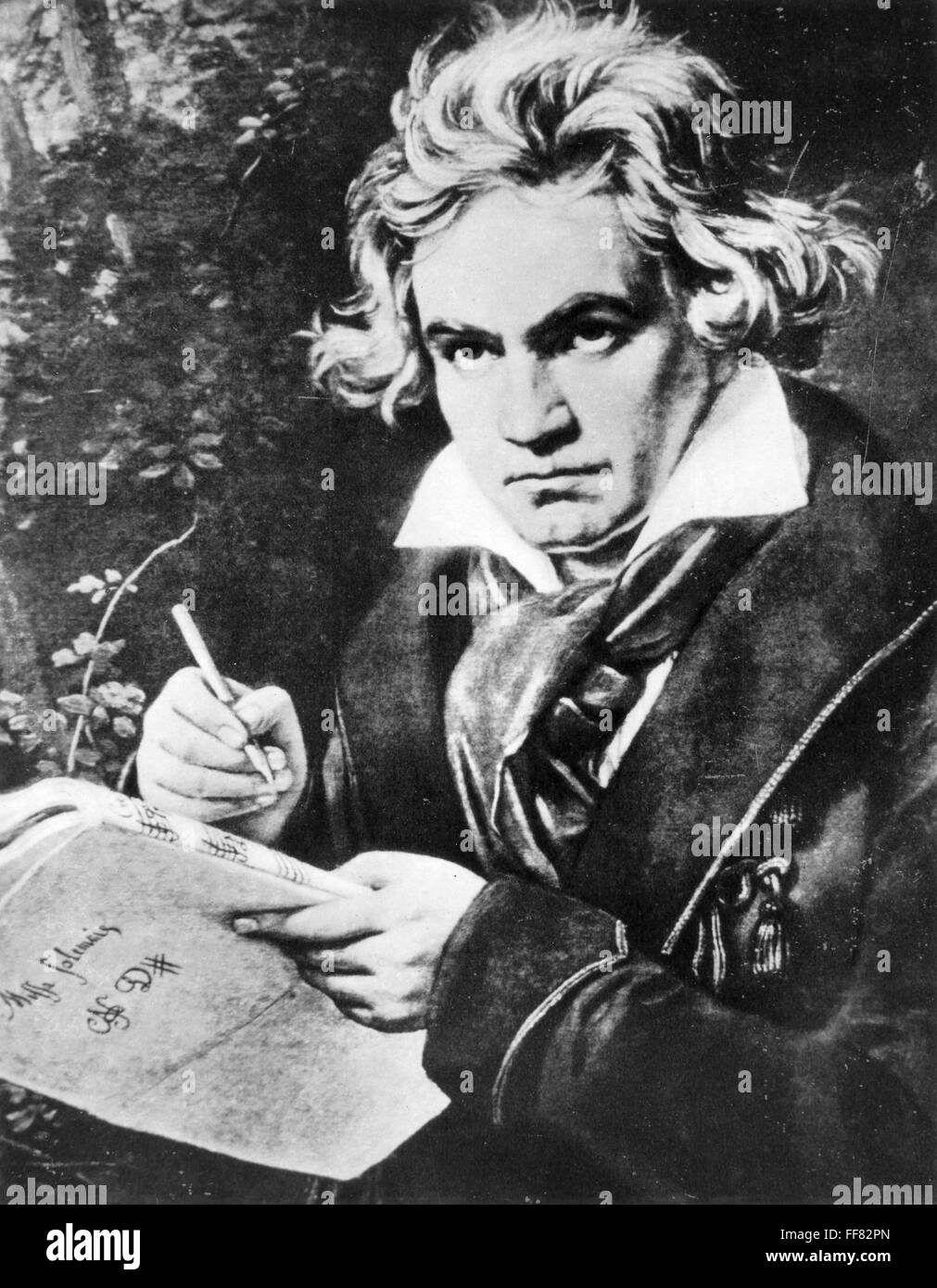 LUDWIG van BEETHOVEN /n(1770-1827). German composer. Gravure after a ...