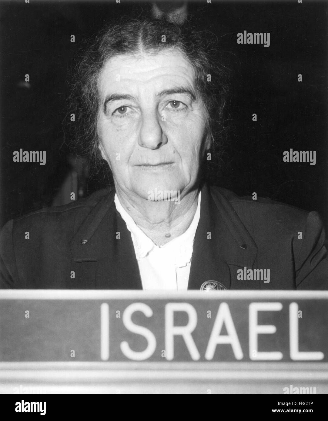 GOLDA MEIR (1898-1978). /nIsraeli stateswoman. At United Nations ...