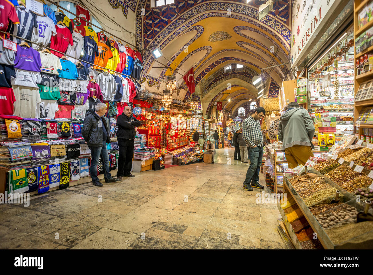 Inside the Grand Bazaar of Istanbul, Turkey, one of the largest and ...