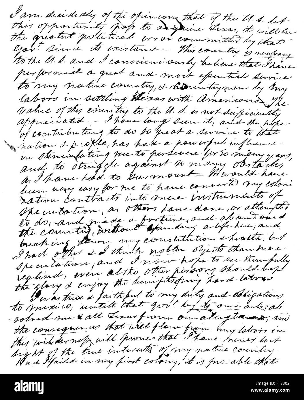 TEXAS: LETTER, 1836. /nLetter to Andrew Jackson Donelson written by ...