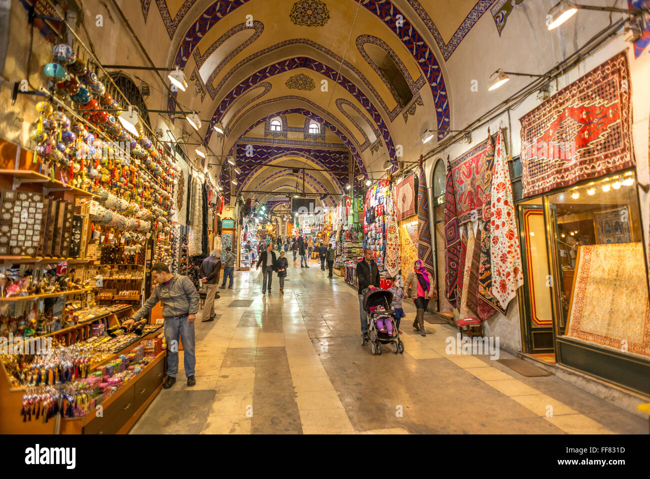 Inside the Grand Bazaar of Istanbul, Turkey, one of the largest and ...