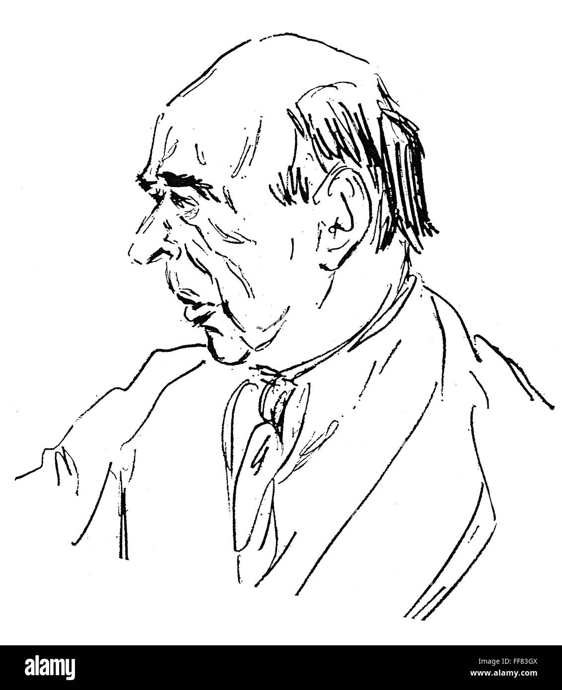 ARNOLD SCHOENBERG /n(1874-1951). Austrian composer. Drawing by B.F ...