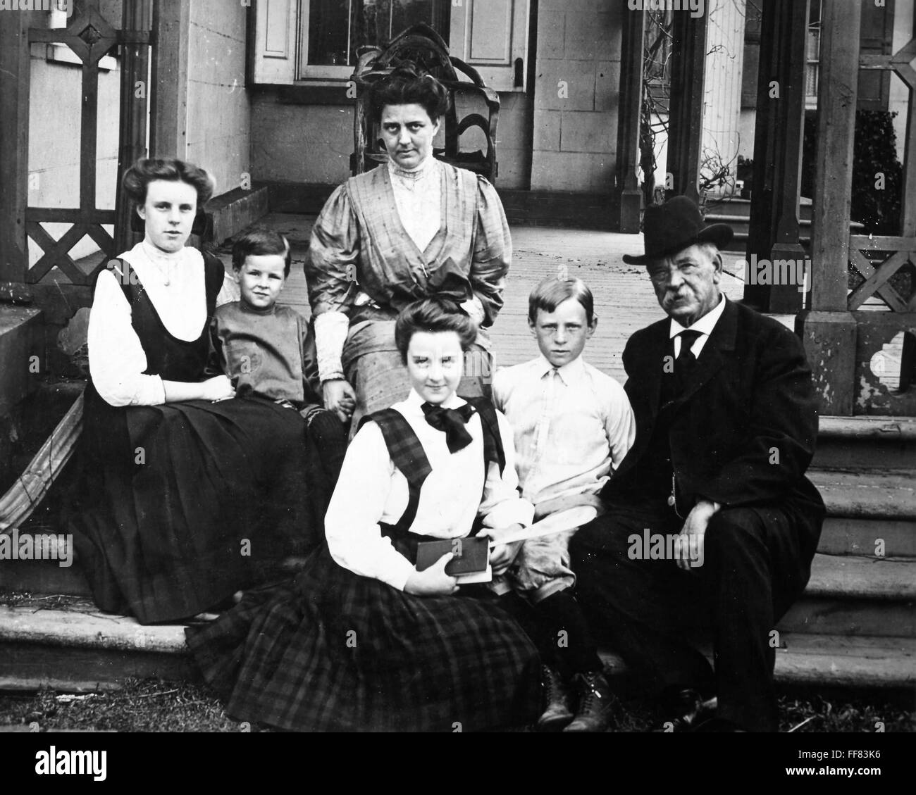 CLEVELAND FAMILY, 1907. /nGrover Cleveland photographed at Princeton ...