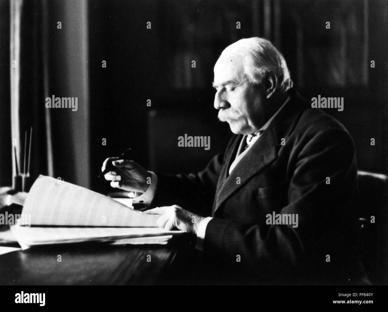SIR EDWARD ELGAR (1857-1934). /nEnglish composer. Photograph by Herbert ...
