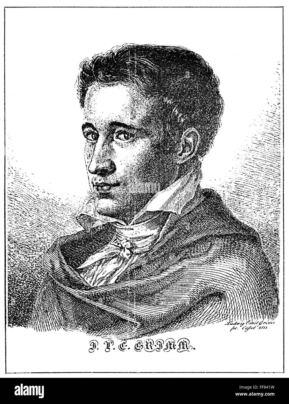 JACOB GRIMM (1785-1863). /nGerman philologist and folklorist. Etching ...