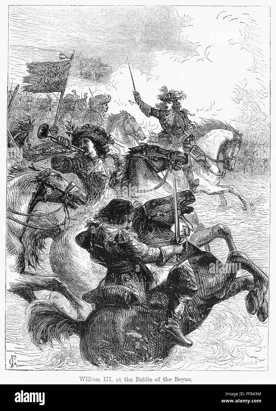 WILLIAM III: BOYNE, 1690. /nThe King of England at the Battle of the ...