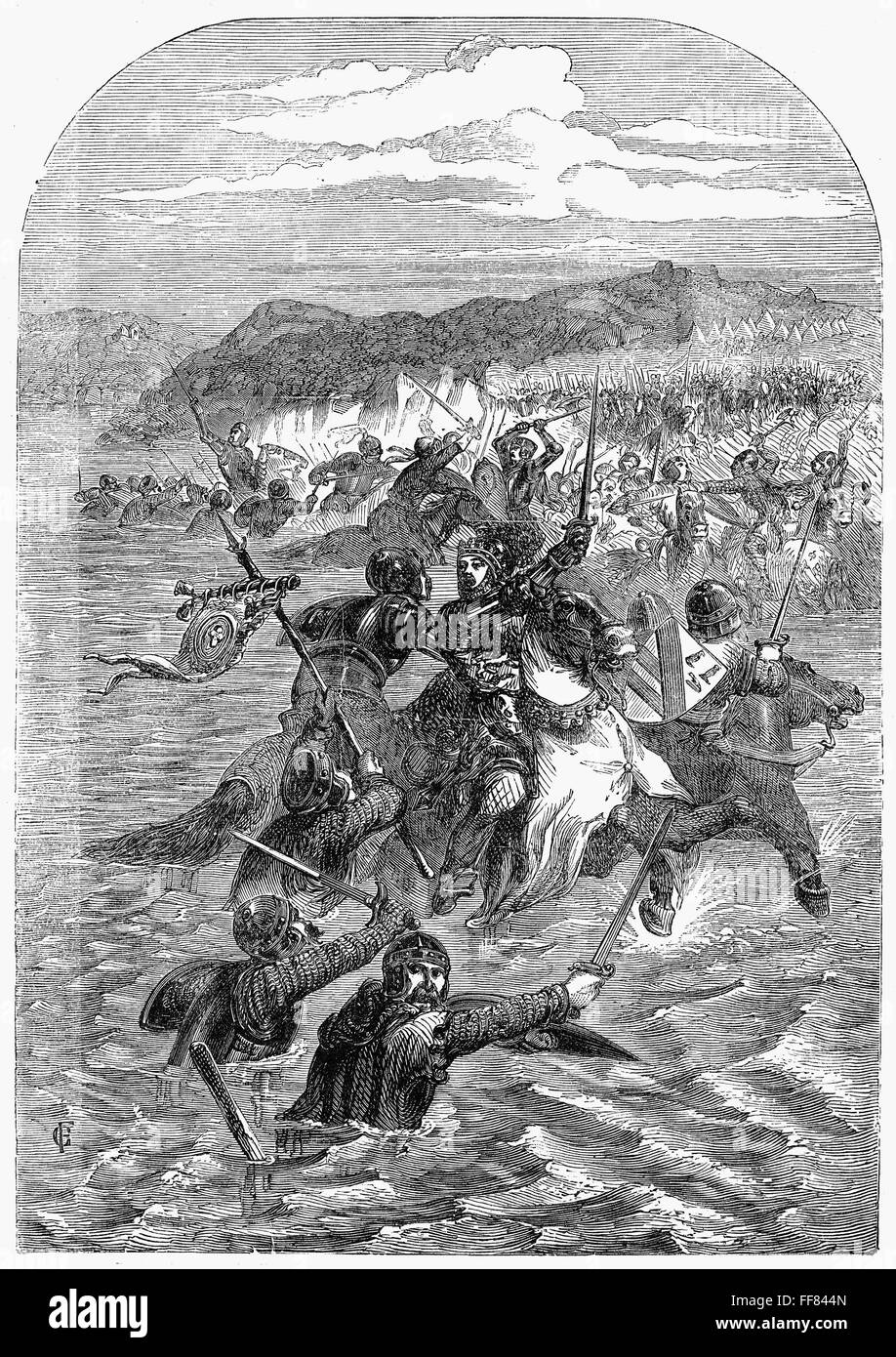 HUNDRED YEARS' WAR, 1346. /nCombat between the French and English ...