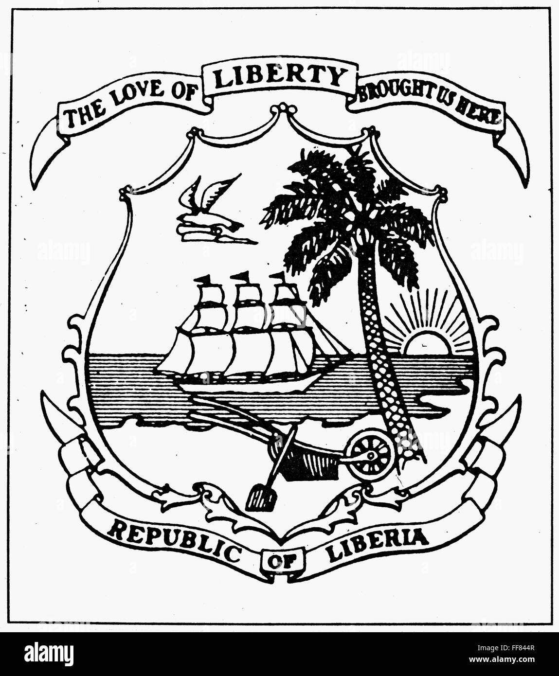 LIBERIAN COAT OF ARMS Stock Photo - Alamy