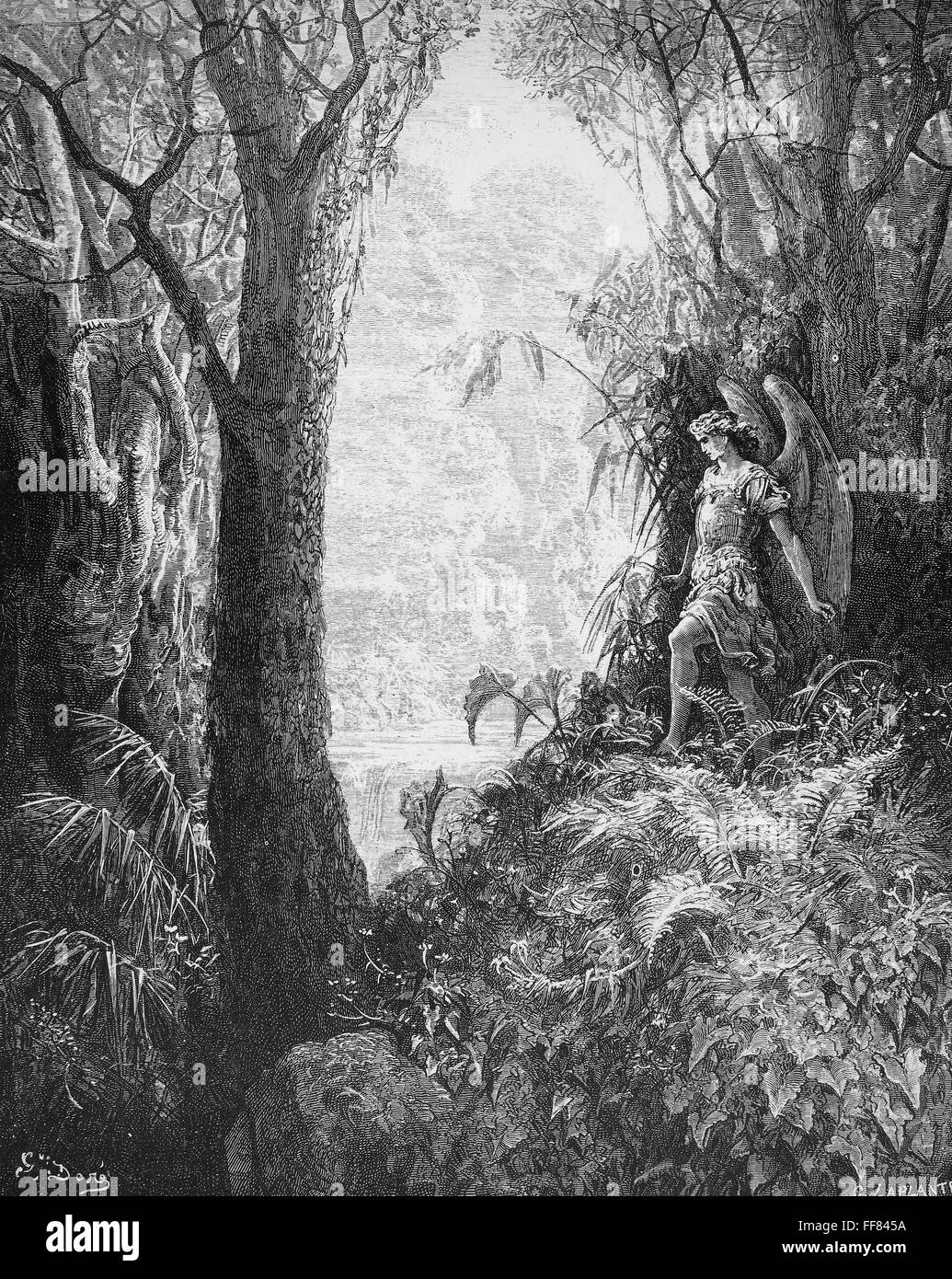 MILTON: PARADISE LOST. /nHaving entered Paradise, Satan, standing on ...