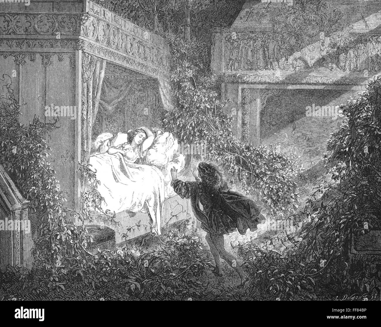 PERRAULT: SLEEPING BEAUTY. /nThe prince discovering Sleeping Beauty ...