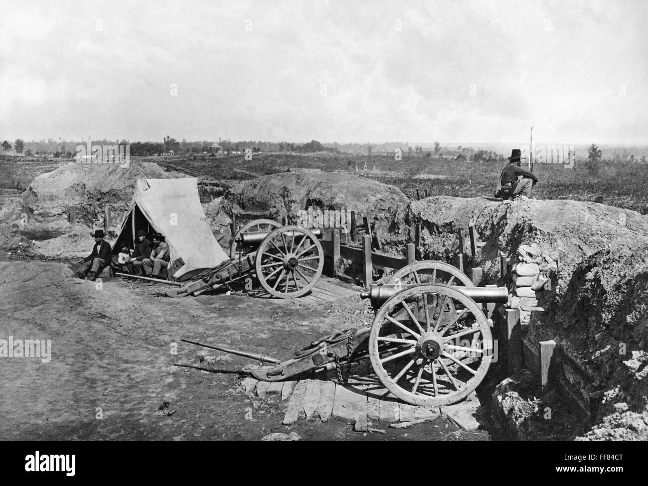 CIVIL WAR: FORTIFICATIONS. /nConfederate fortifications in front of ...