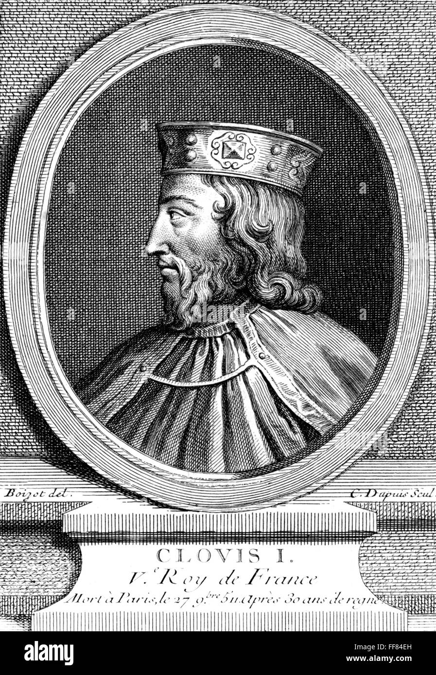 CLOVIS (466?-511). /nKing of the Salian Franks, 481-511. Copper ...