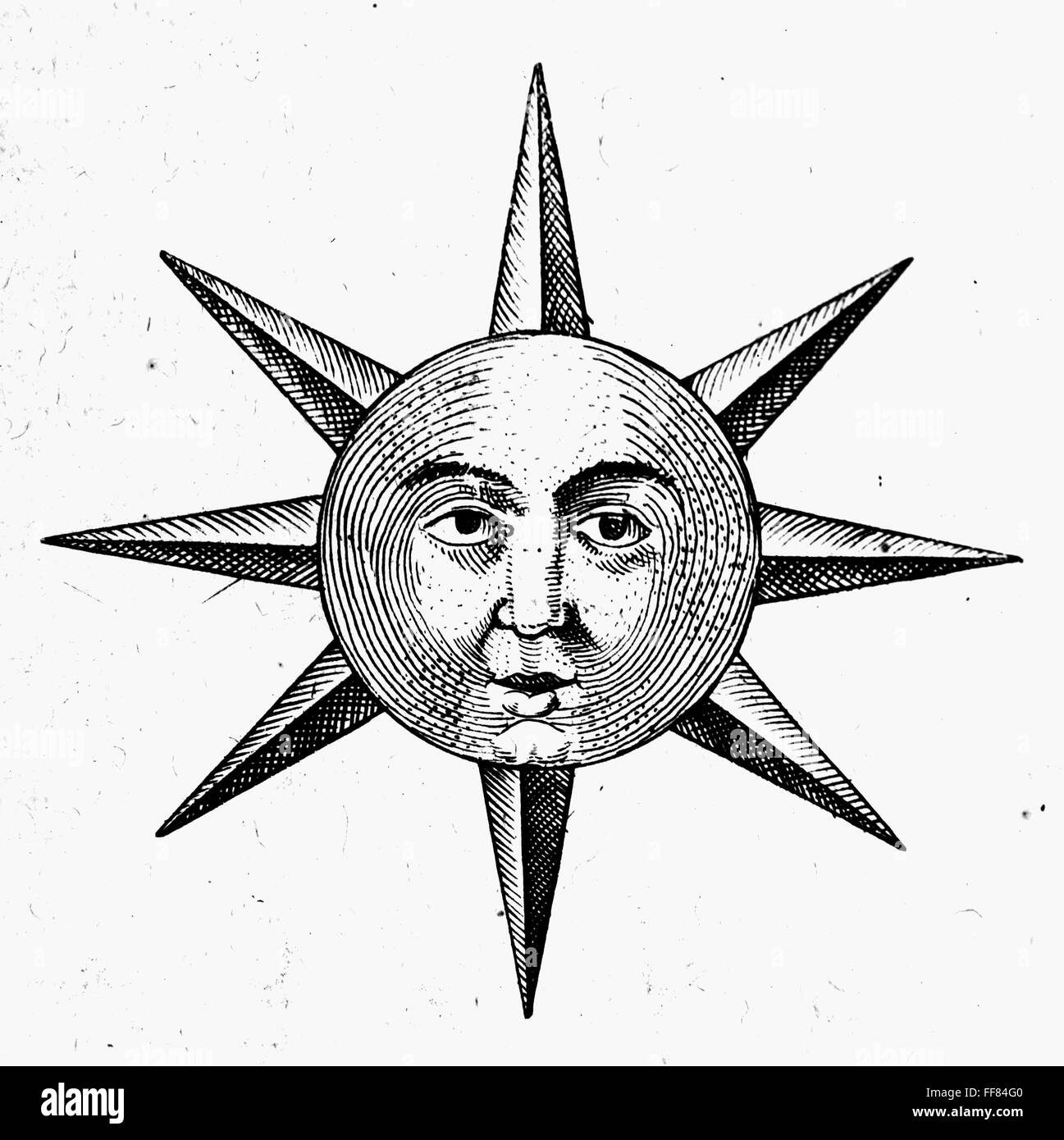 DECORATIVE SUN FACE Stock Photo - Alamy