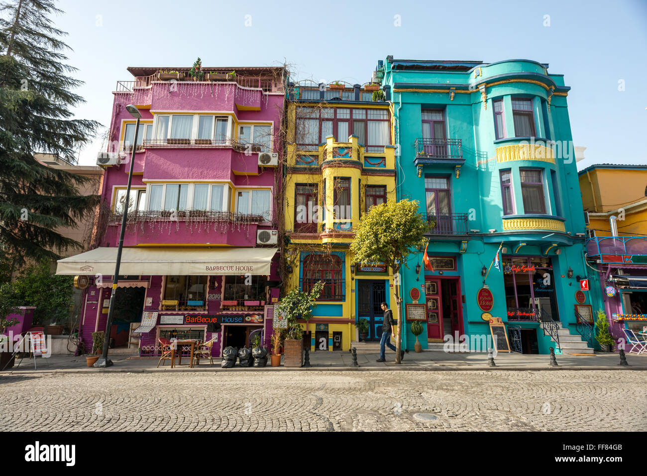 Colourful houses on the streets of Istanbul, Turkey Stock Photo - Alamy