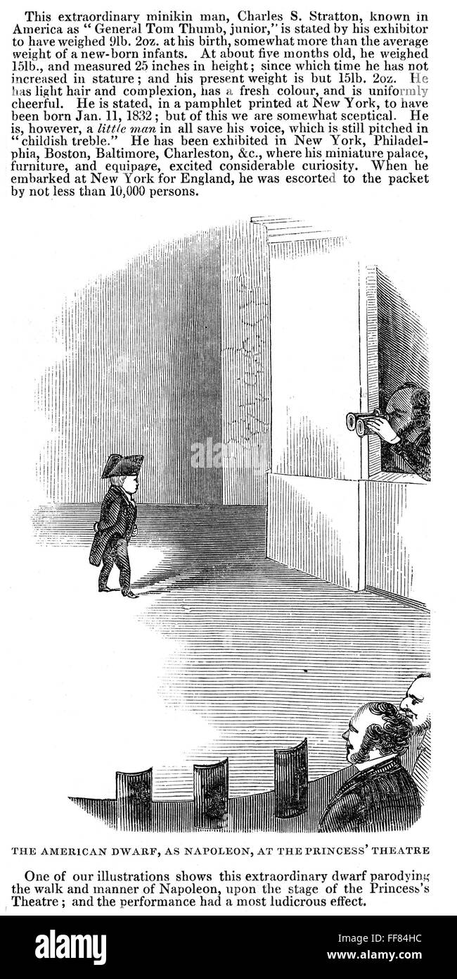 CHARLES STRATTON /n(1838-1883). 'General Tom Thumb.' American performer ...