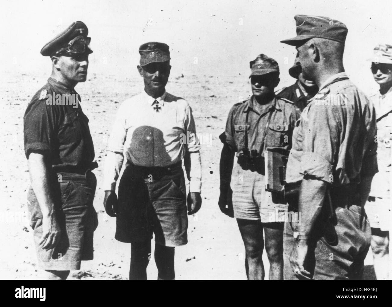 ERWIN J.E. ROMMEL (1891-1944). /nGerman general. Rommel at the left ...