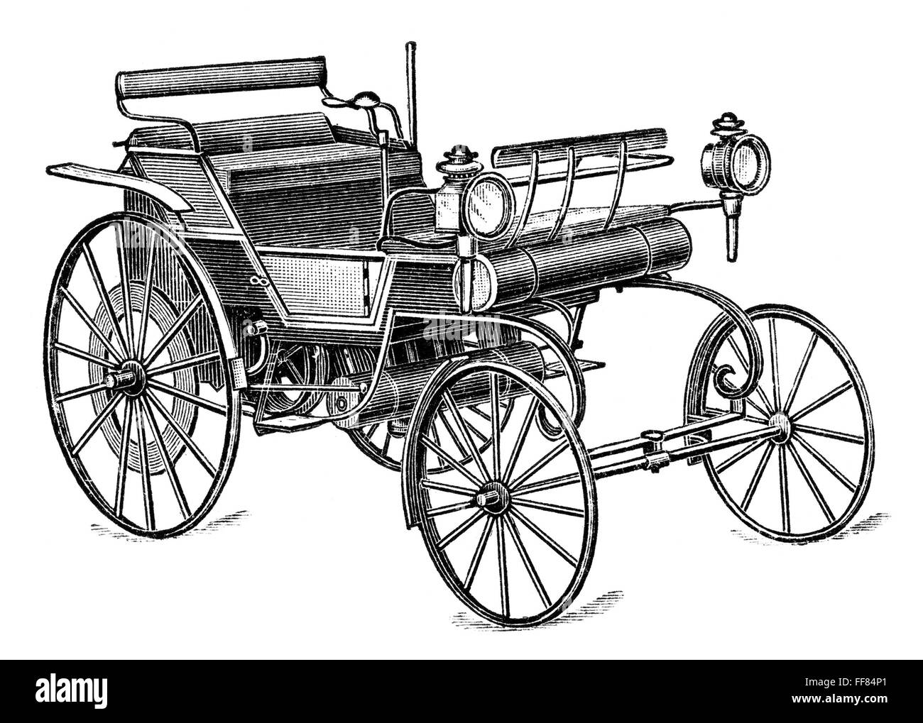 AUTOMOBILE: DAIMLER. /nAn early model carriage of the Daimler-Motor ...