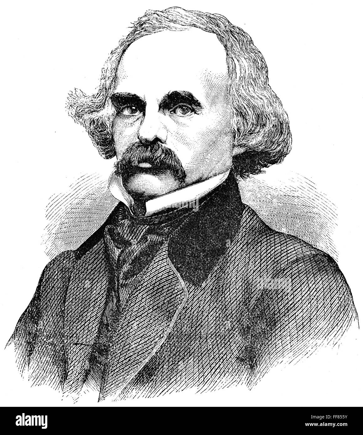 NATHANIEL HAWTHORNE /n(1804-1864). American writer. Wood engraving ...