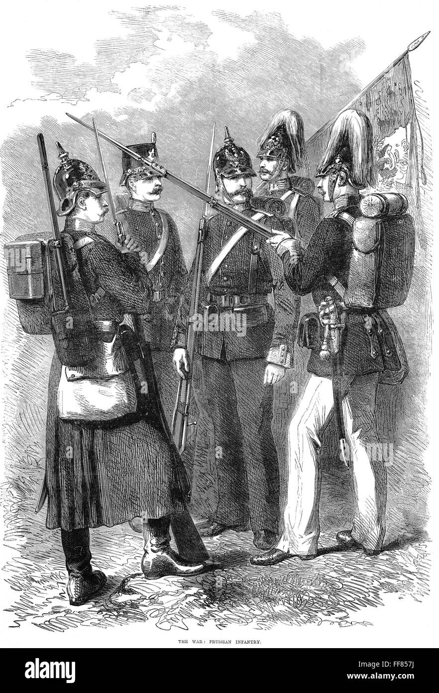 PRUSSIAN INFANTRY, 1870. /nPrussian infantry soldiers from the Franco ...