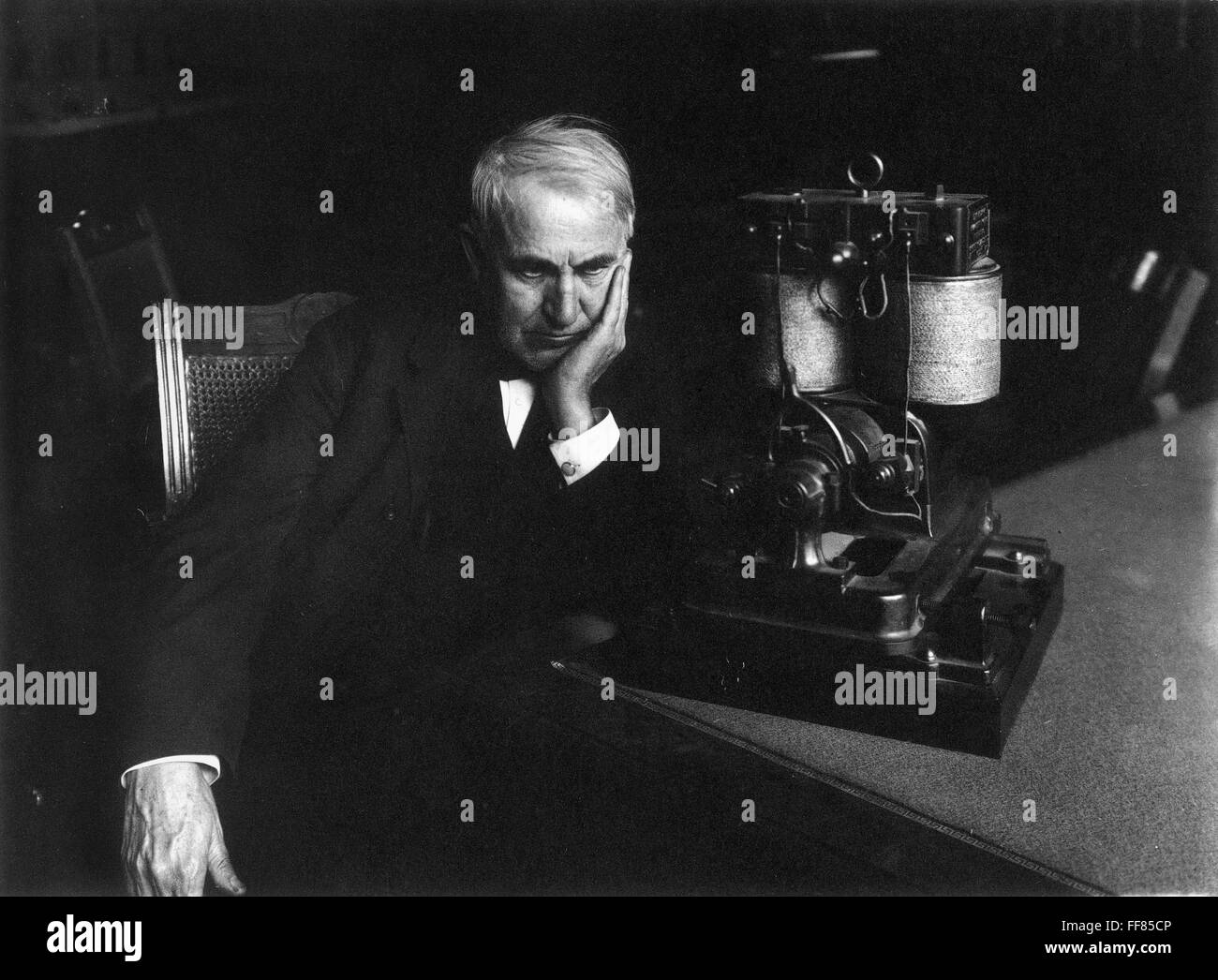 THOMAS EDISON (1847-1931). /nAmerican inventor. Photograph, c1908 Stock ...