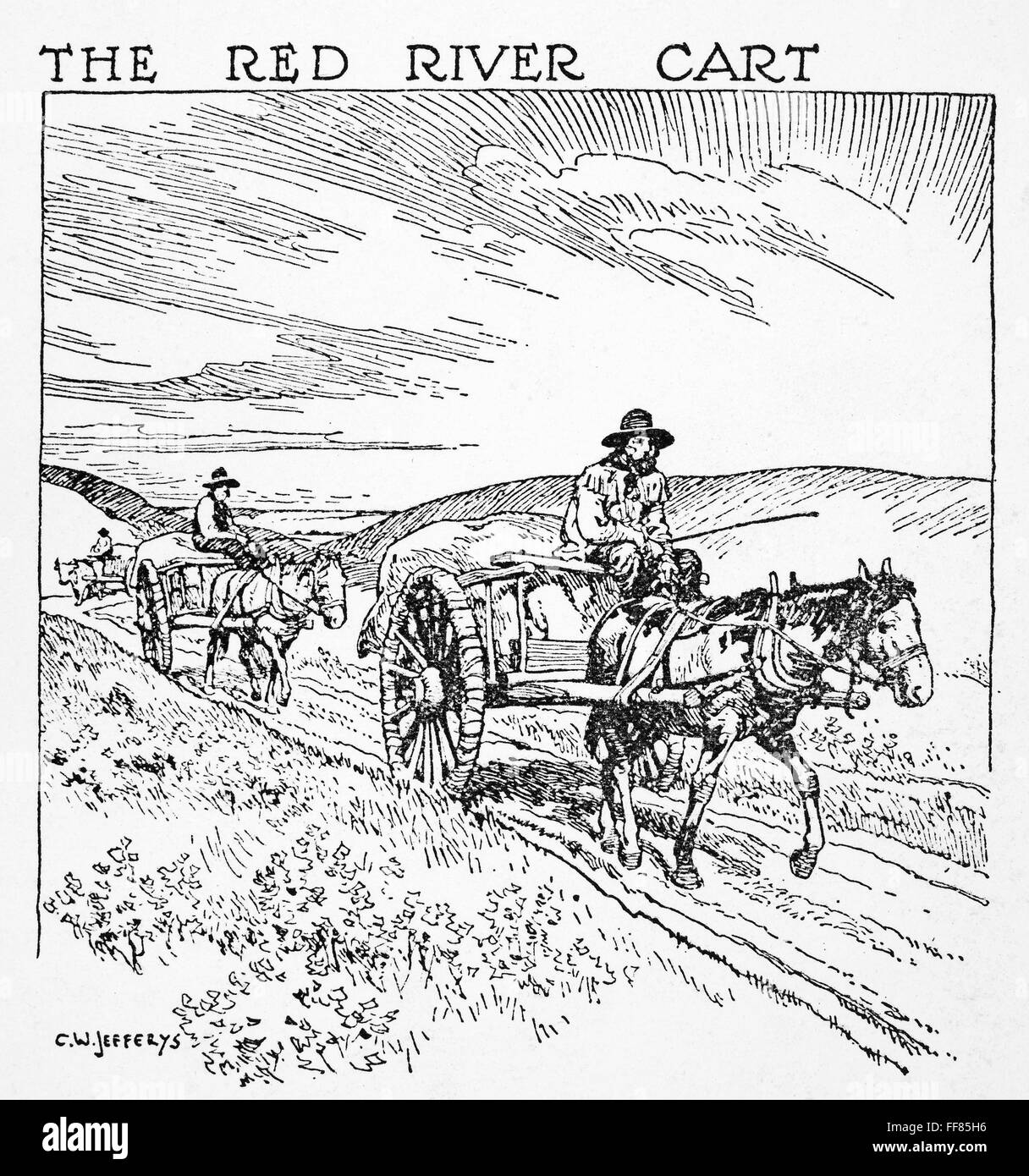 CANADA: RED RIVER CART. /nFrench-Native American MΘtis driving a Red ...