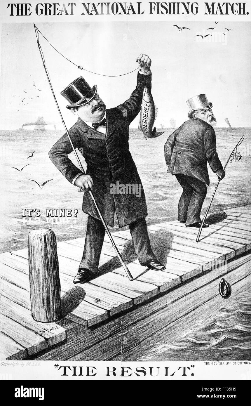 PRESIDENTIAL CAMPAIGN, 1888. /nA cartoon showing Grover Cleveland ...