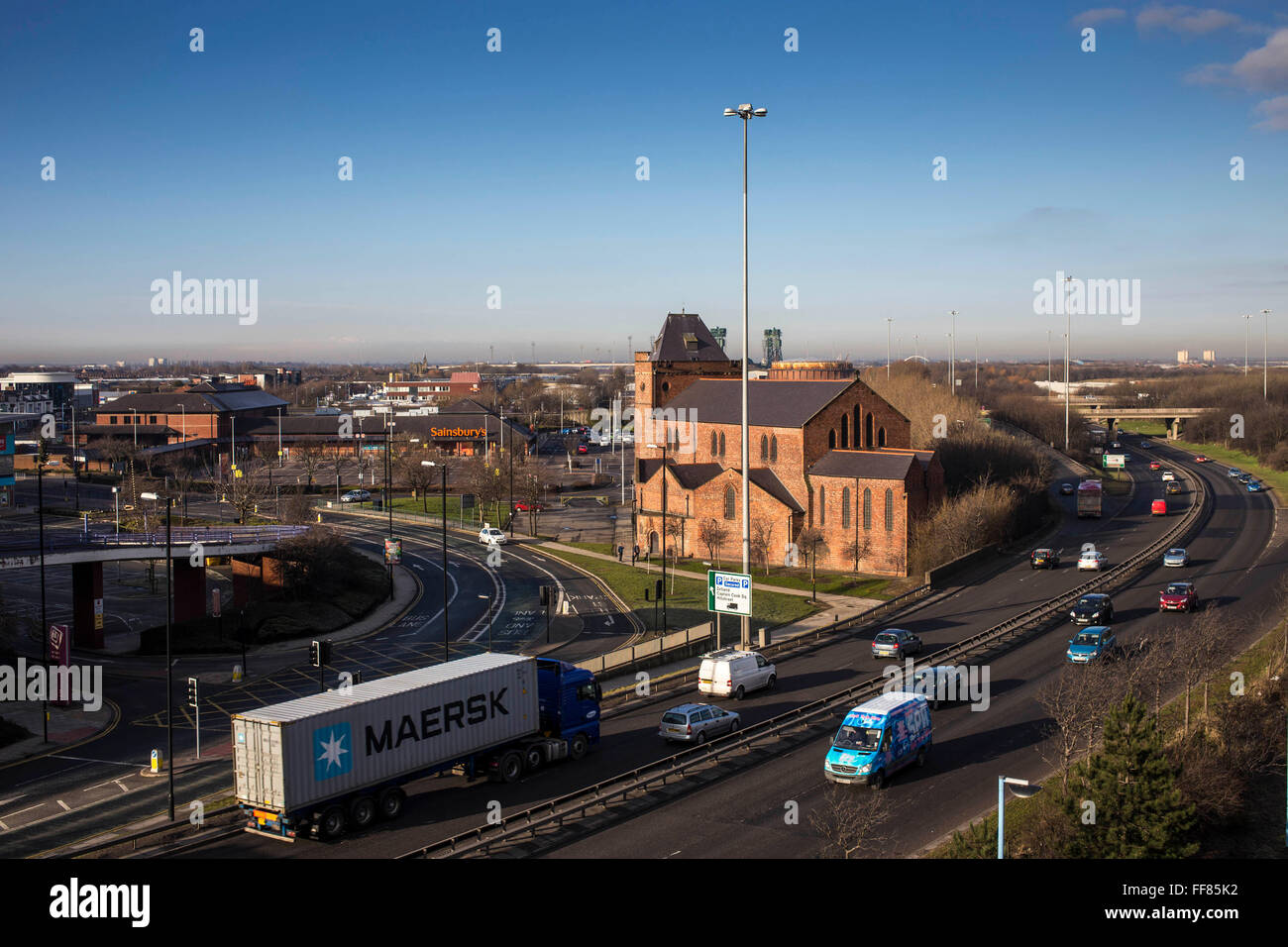 Maersk container on a truck hi-res stock photography and images - Alamy