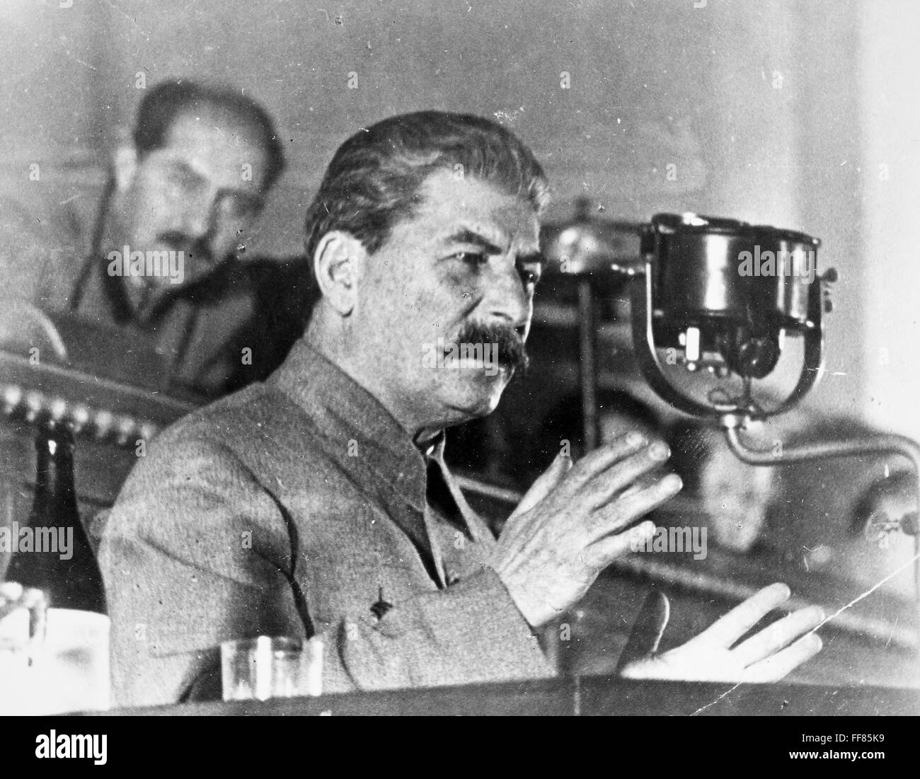 JOSEPH STALIN (1879-1953). /nRussian Communist leader. Stalin reporting ...
