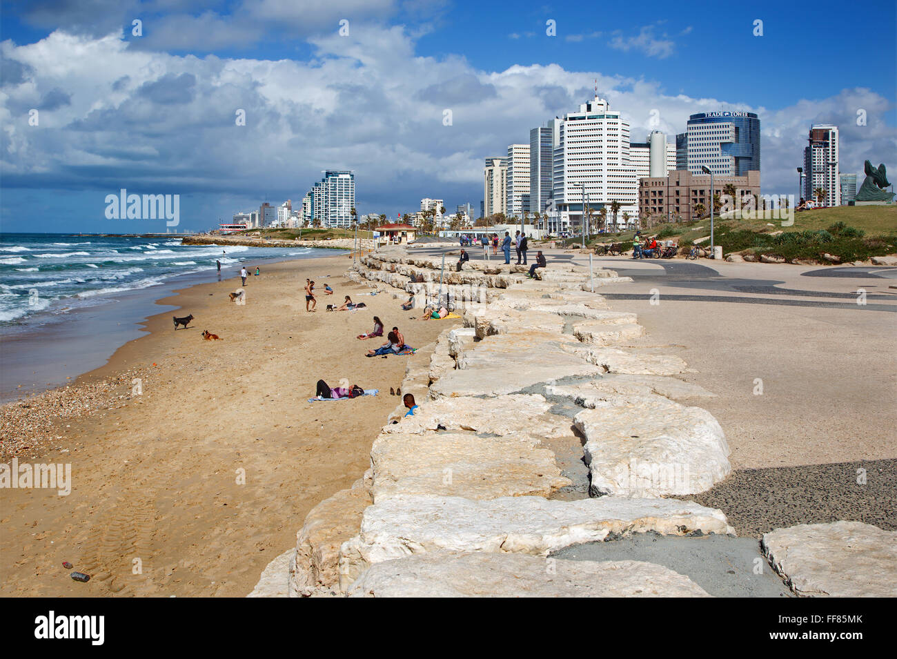 TEL AVIV, ISRAEL - MARCH 2, 2015: The coast and waterfront of Tel Aviv ...