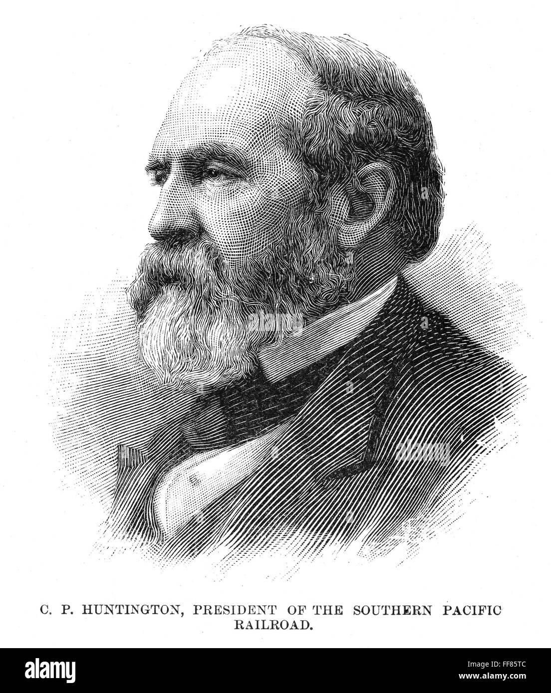COLLIS P. HUNTINGTON /n(1821-1900). American railroad magnate. Wood ...