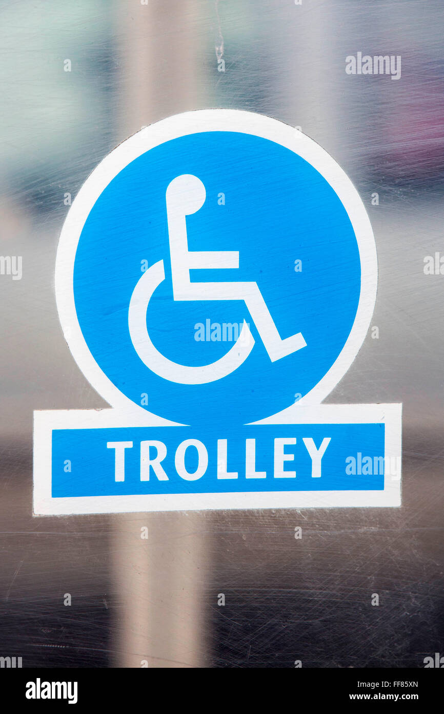 Disabled badge holders signs in the car park of a supermarket, Stoke ...