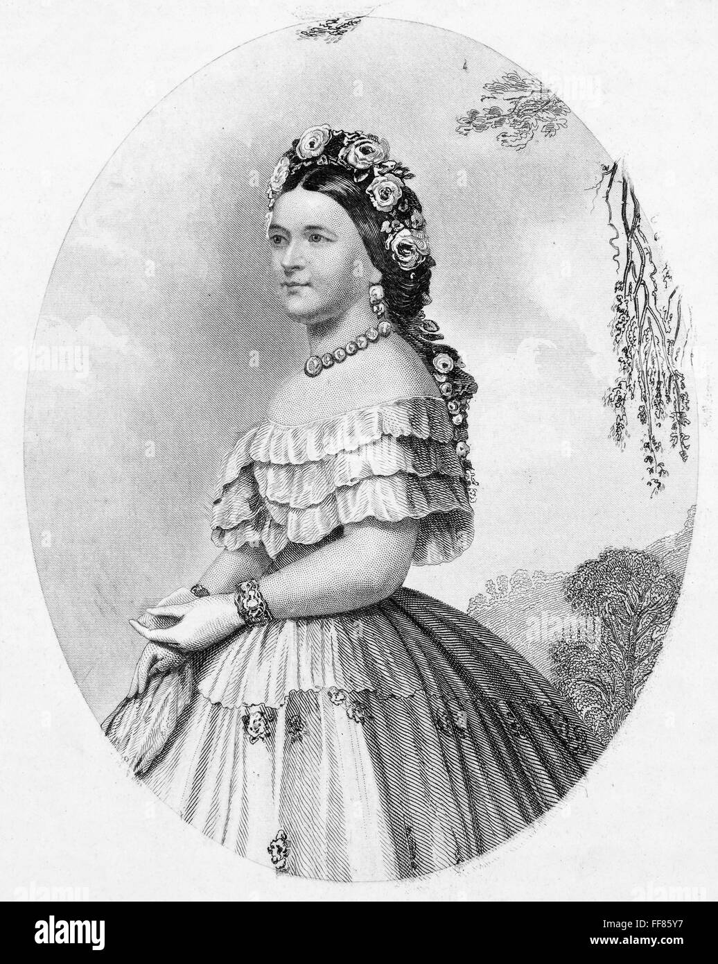 MARY TODD LINCOLN /n(1818-1882). Mrs. Abraham Lincoln. Steel engraving ...