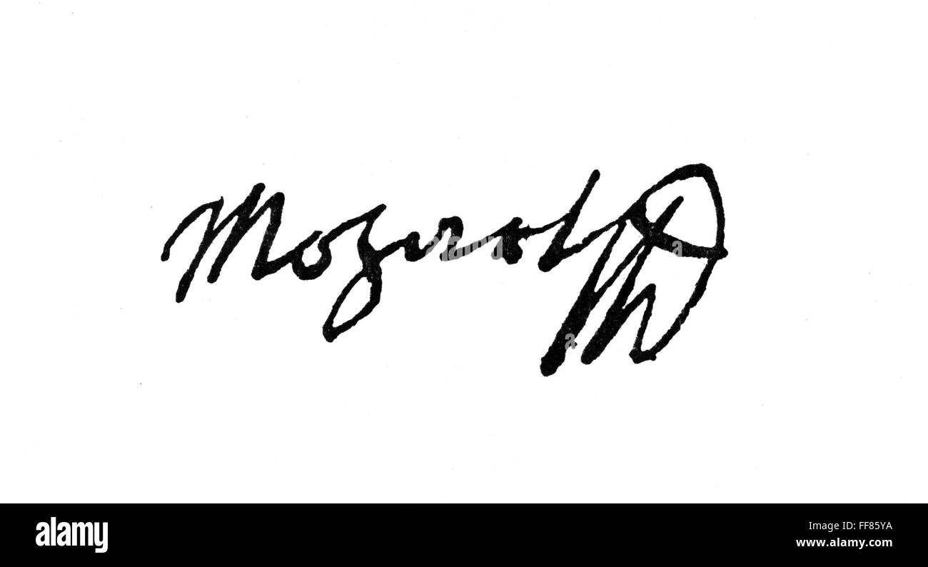 MOZART: AUTOGRAPH. /nWolfgang Amadeus Mozart's autograph signature ...
