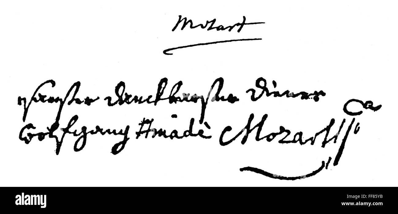 MOZART: AUTOGRAPH. /nTwo of Wolfgang Amadeus Mozart's autograph ...