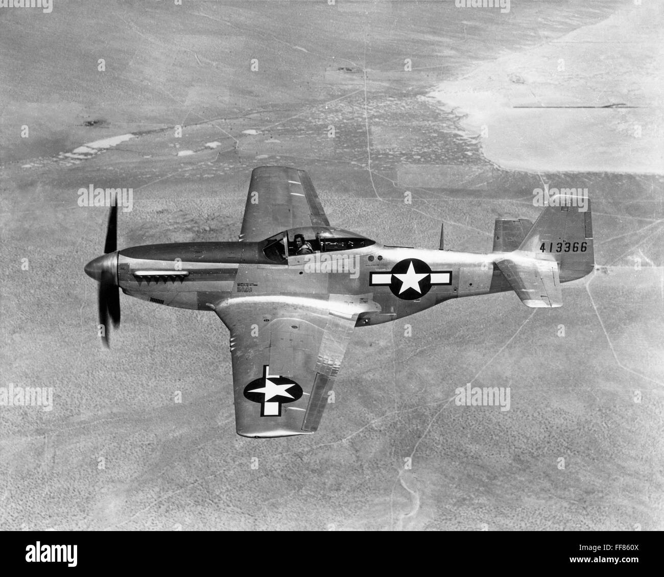 WWII: MUSTANG FIGHTER. /nAn American P-51 Mustang fighter plane Stock ...