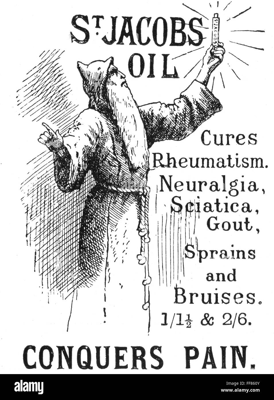 PATENT MEDICINE, 1894. /nEnglish newspaper advertisement for 'St. Jacob ...