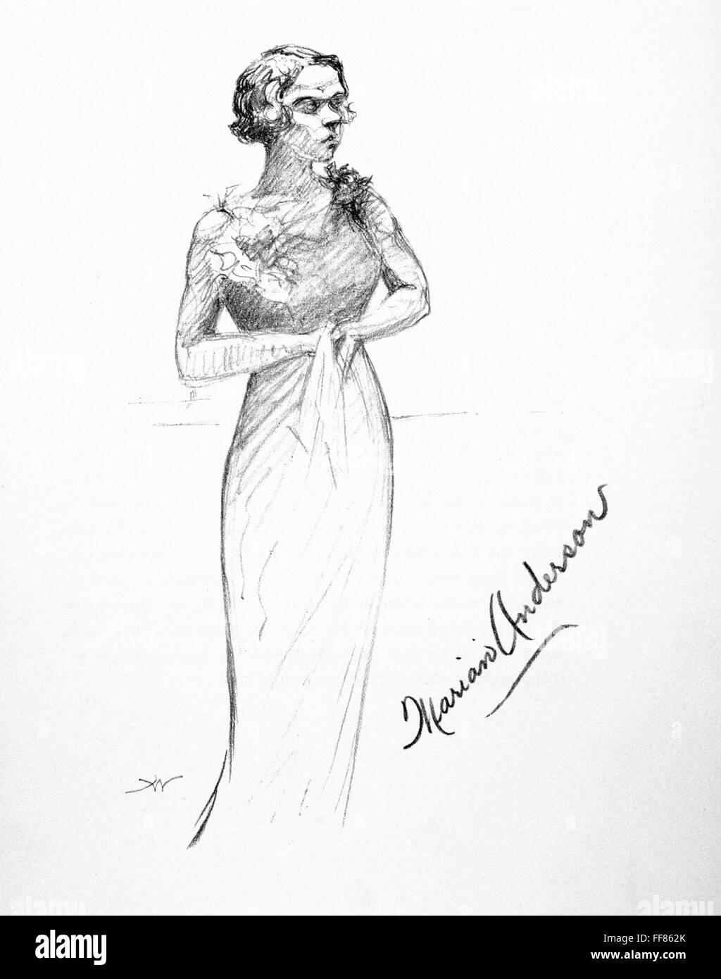 MARIAN ANDERSON (1897-1993). /nAmerican contralto singer. Pencil ...
