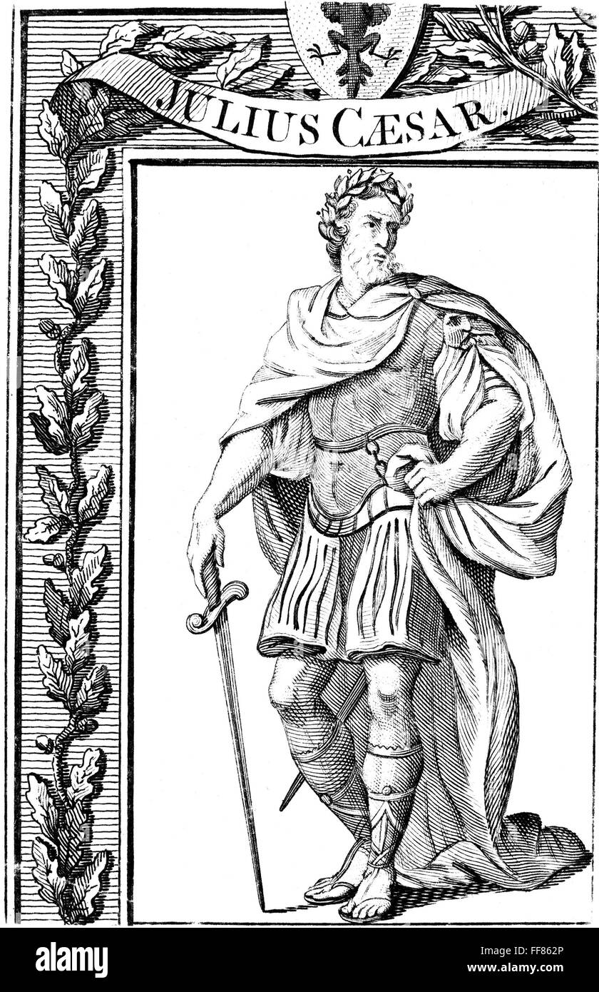 JULIUS CAESAR (100 B.C.-44 B.C.). /nRoman general and statesman. Copper ...