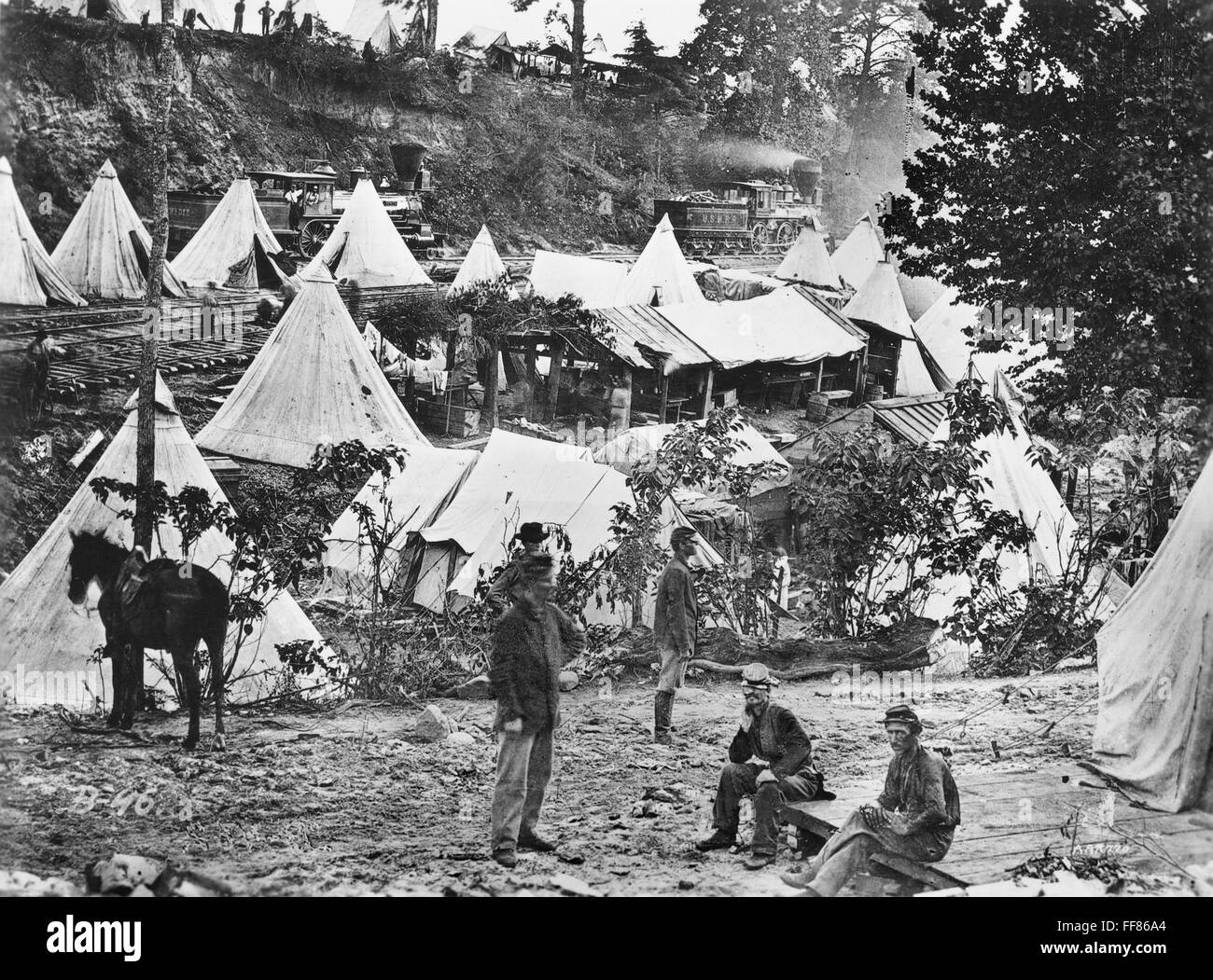 CIVIL WAR HOSPITAL, 1860s. /nField hospital at City Point, Virginia ...