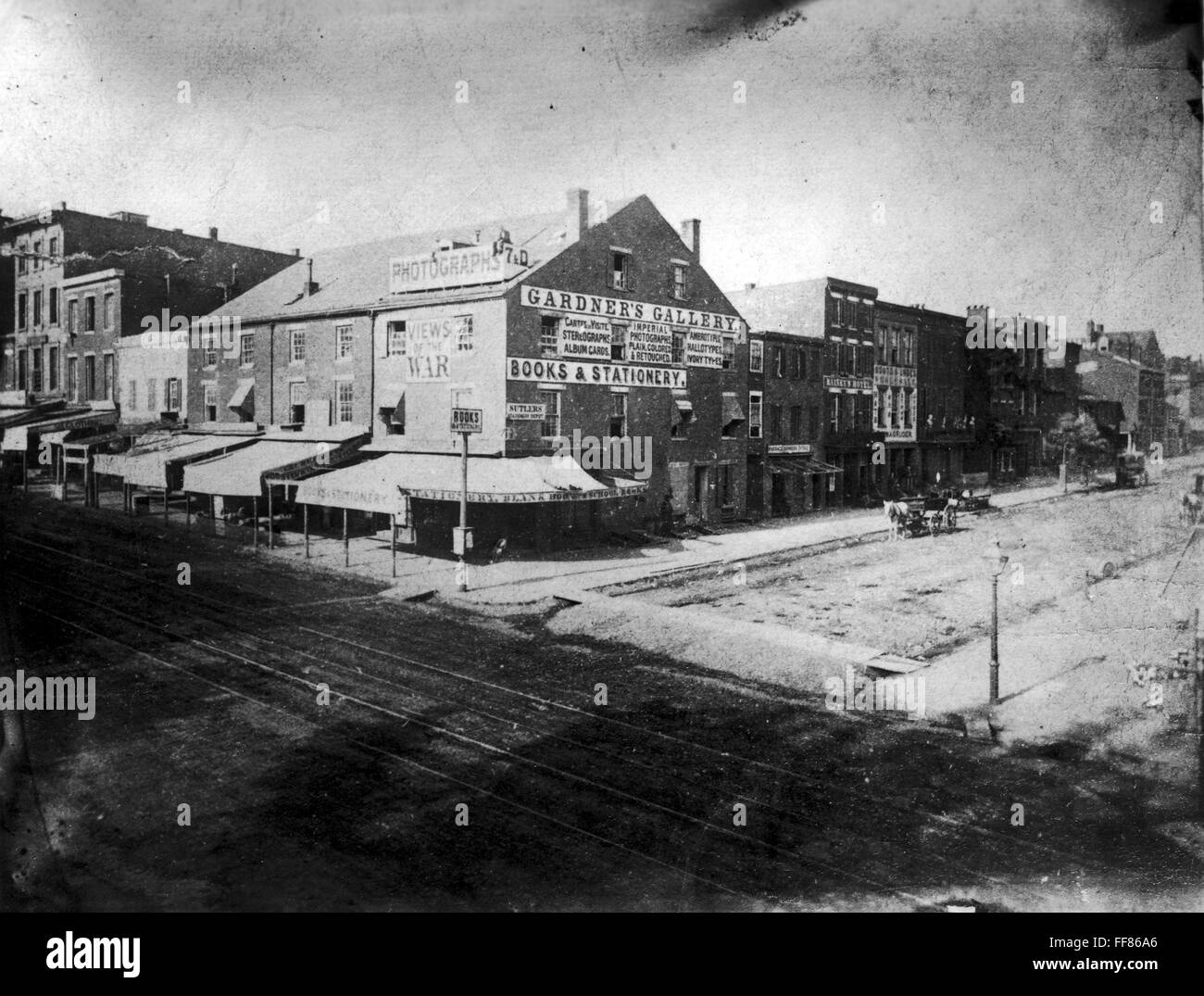 WASHINGTON, D.C., 1865. /nA view of 7th and D Streets, Washington, D.C ...