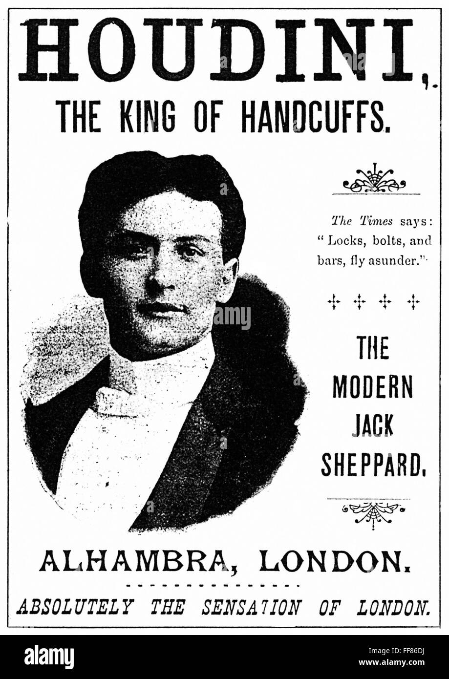 HARRY HOUDINI (1874-1926). /nAmerican magician Stock Photo - Alamy