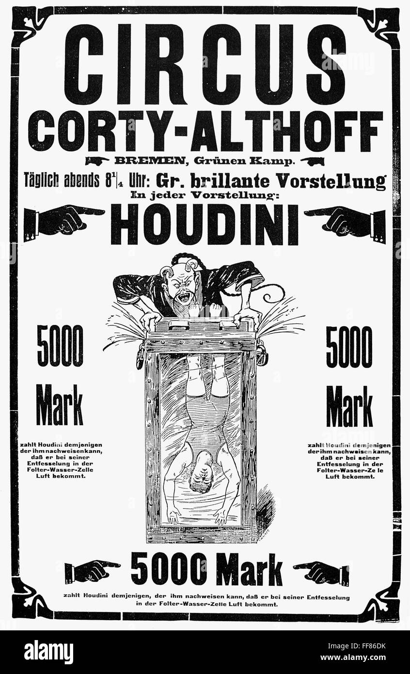 HARRY HOUDINI (1874-1926). /nAmerican magician. Houdini's greatest ...