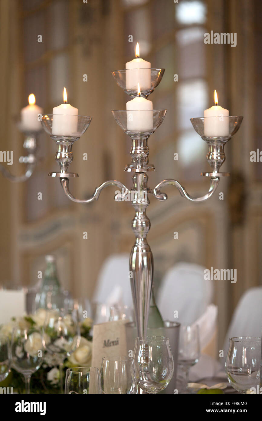 Candles flowers candle flower hi-res stock photography and images - Alamy