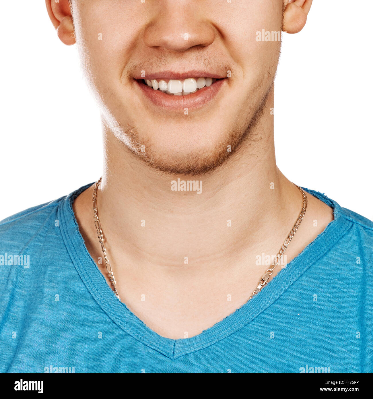 Detailed image of young man smiling with perfect white teeth Stock ...