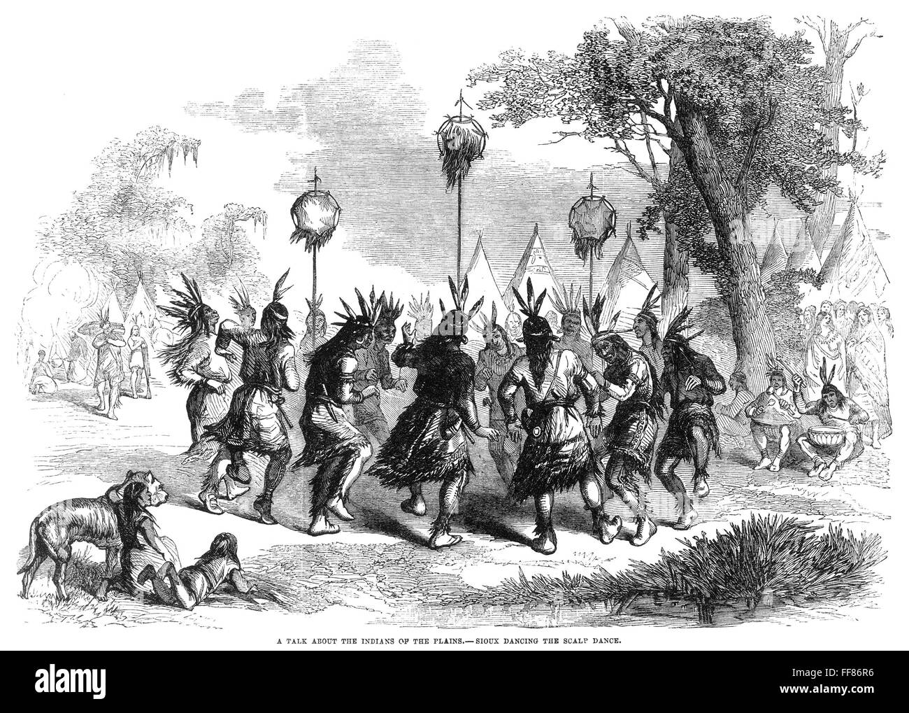 SIOUX SCALP DANCE, 1879. /nWood engraving from an American newspaper ...