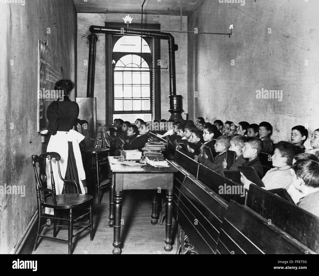 ELEMENTARY SCHOOL, c1894. /nA class in the condemned Essex Market ...